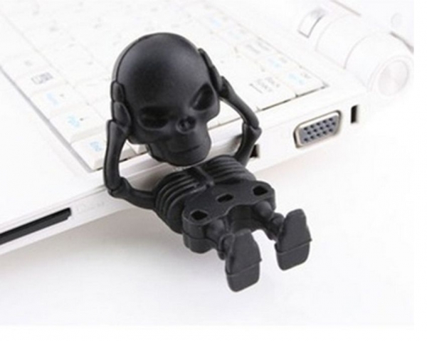 Black Skeleton Skull Horror Cool Novelty 32GB USB Drive Memory Stick ...