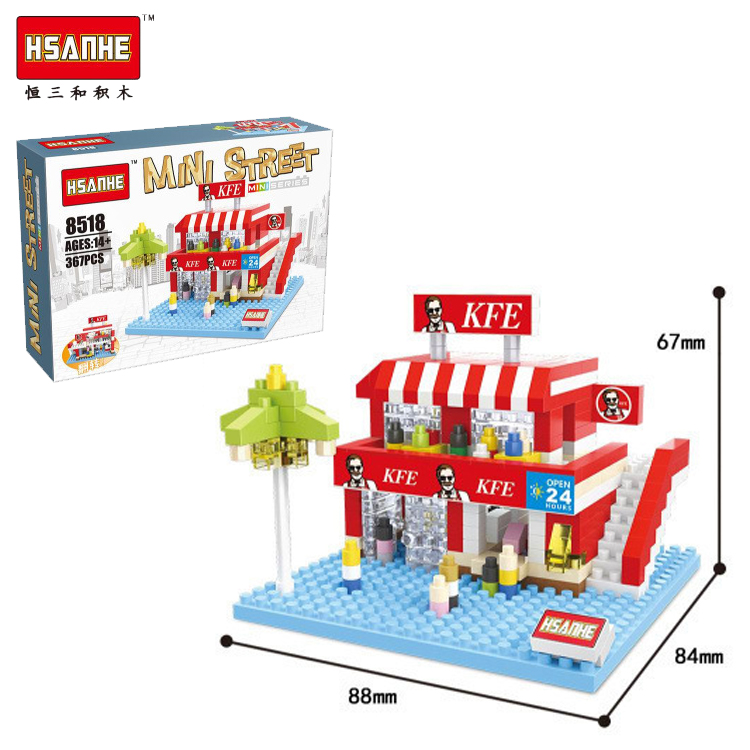 Fast Food Fried Chicken Restaurant Building Bricks Micro Construction ...